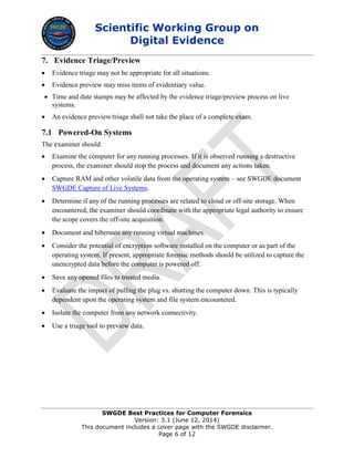 SWGDE Best Practices for Computer Forensics | PDF