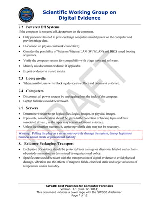 SWGDE Best Practices for Computer Forensics | PDF