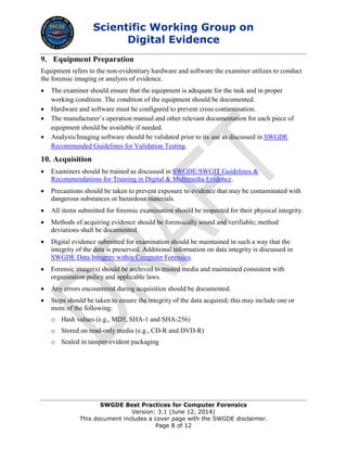 SWGDE Best Practices for Computer Forensics | PDF