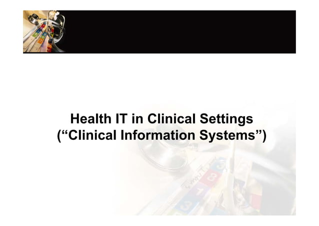 Clinical Information Systems | PDF | Technology & Computing