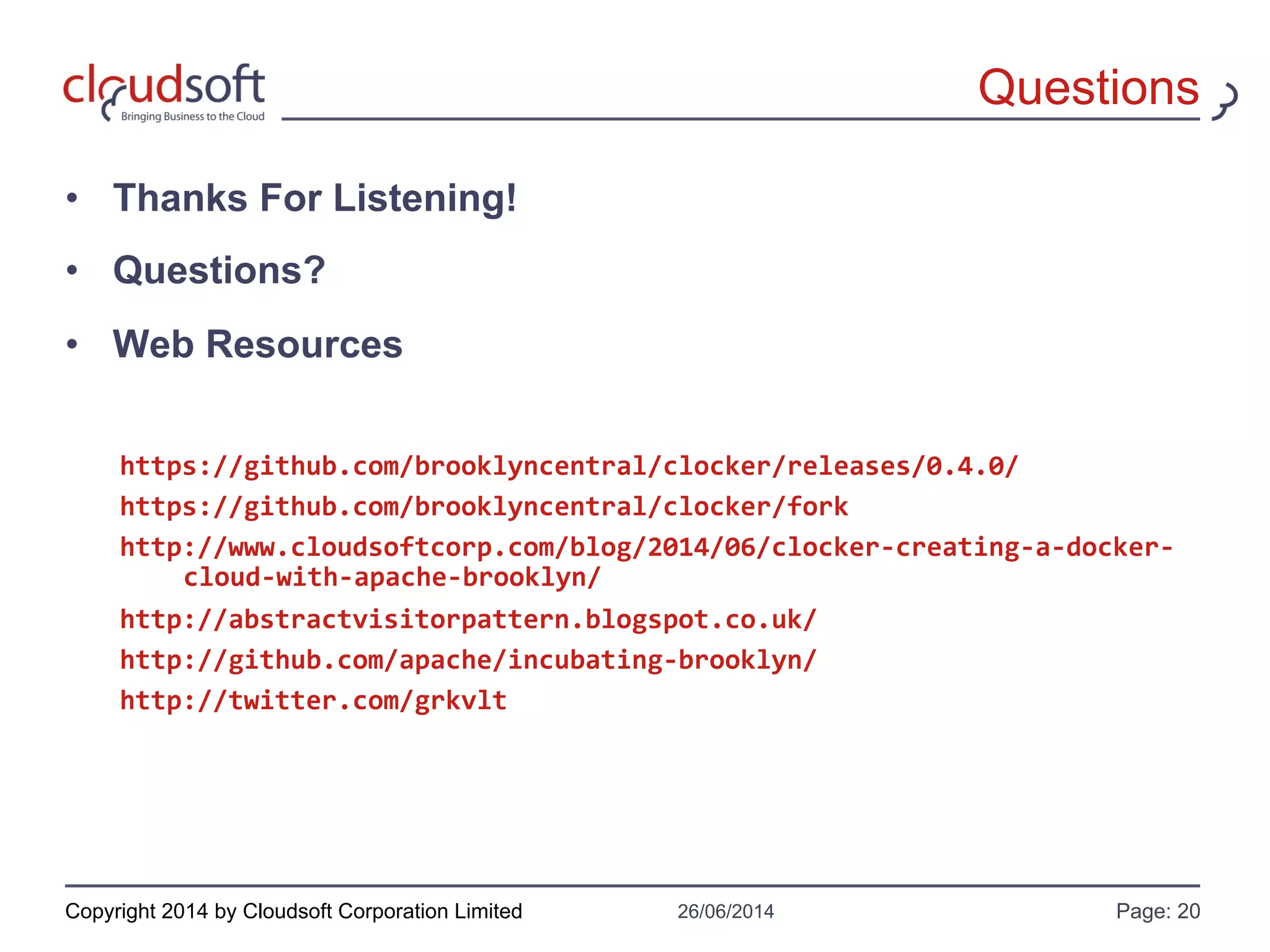 Intorduction to clocker at cloudstack european user group | PPT