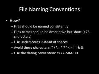 Organizing Your Research Data | PPT