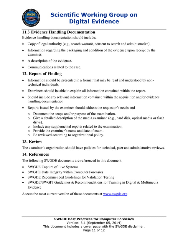 2014 09-05 swgde-best_practices_for_computer_forensics_v3-1 | PDF | Computing | Technology ...