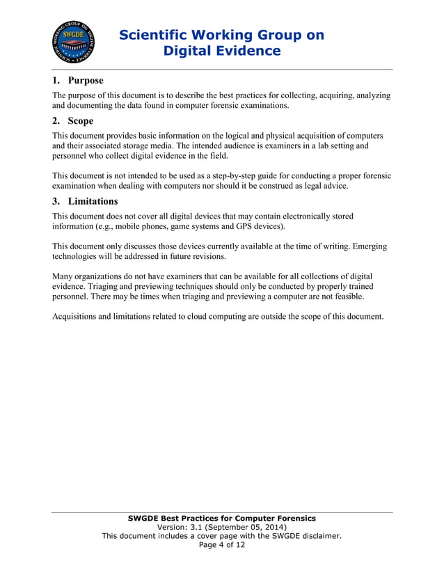 2014 09-05 swgde-best_practices_for_computer_forensics_v3-1 | PDF | Computing | Technology ...