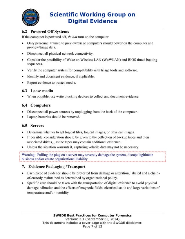 2014 09-05 swgde-best_practices_for_computer_forensics_v3-1 | PDF | Computing | Technology ...