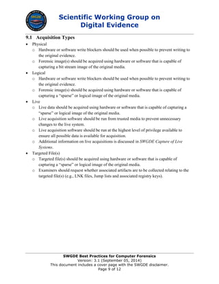 2014 09-05 swgde-best_practices_for_computer_forensics_v3-1 | PDF | Computing | Technology ...