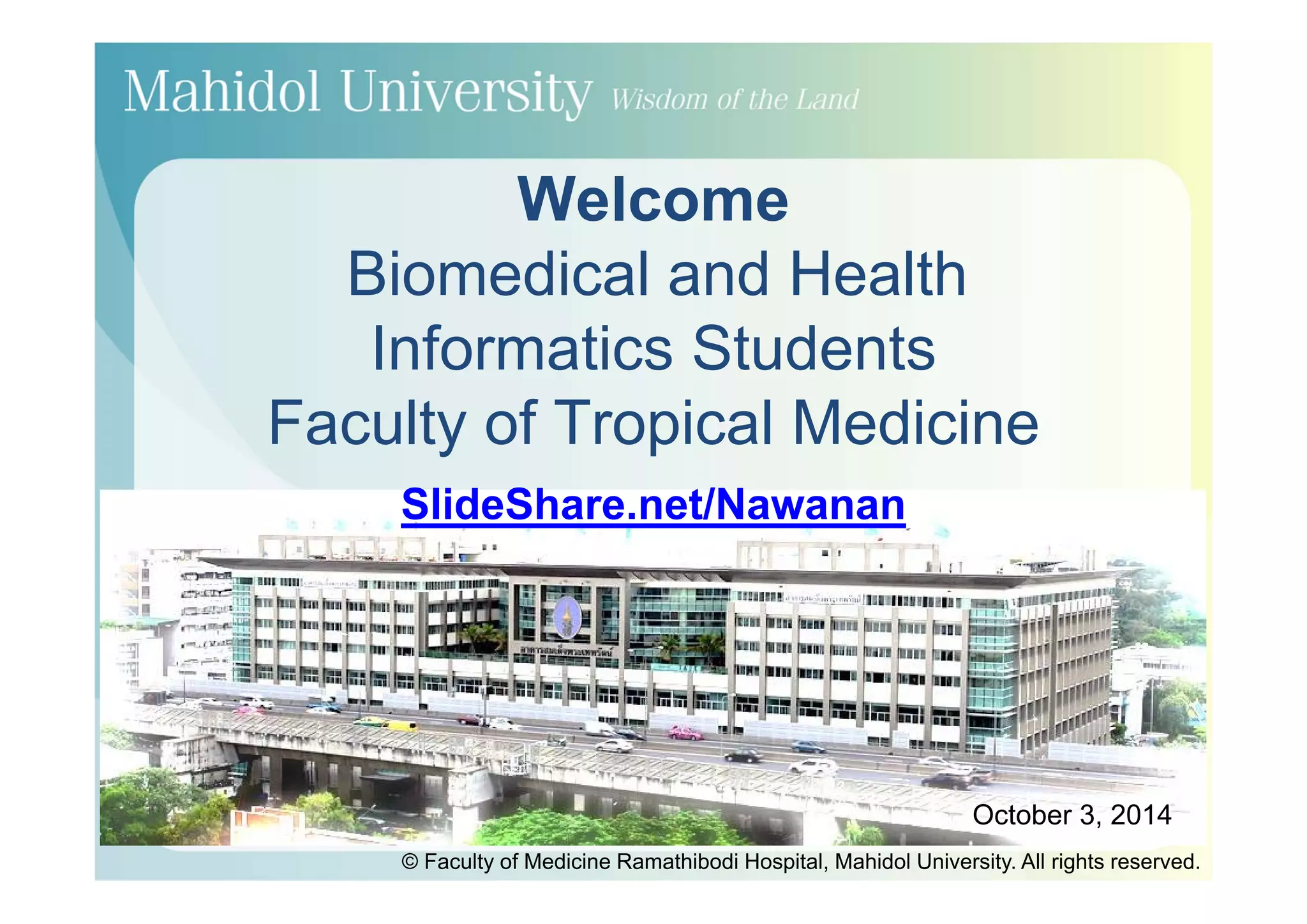 Site Visit Slides for Mahidol University Faculty of Tropical Medicine's ...