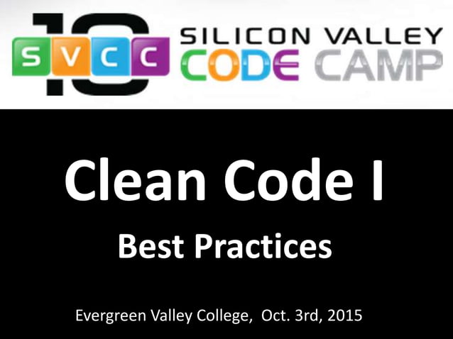 Clean Code I - Best Practices | PPTX