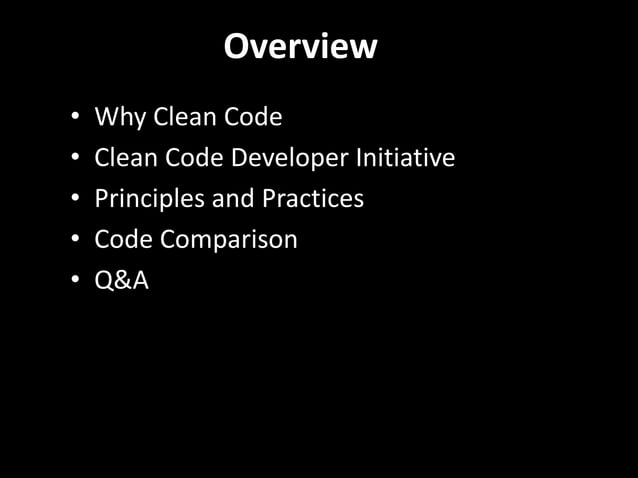 Clean Code I - Best Practices | PPT