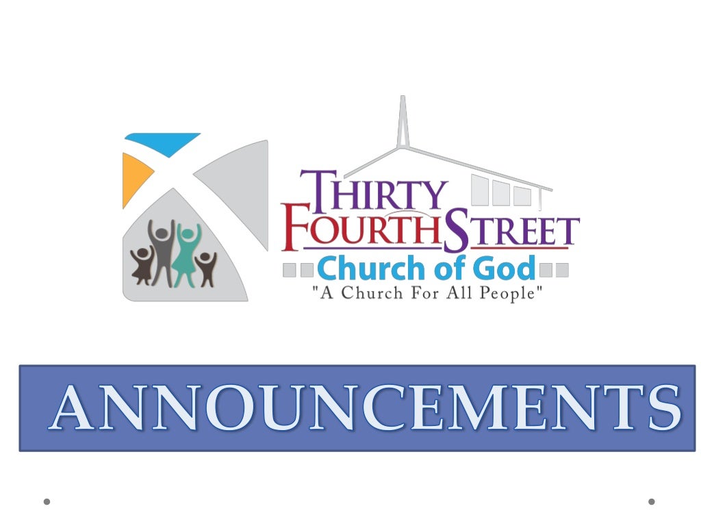 Announcements and Opening Prayer October 19, 2014