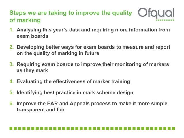 Ofqual’s work on quality of marking | PPTX