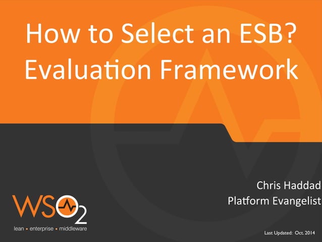 ESB Evaluation Framework | PPT