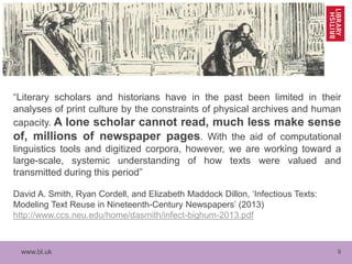 Digital History @ British Library (University of Kent, School of ...