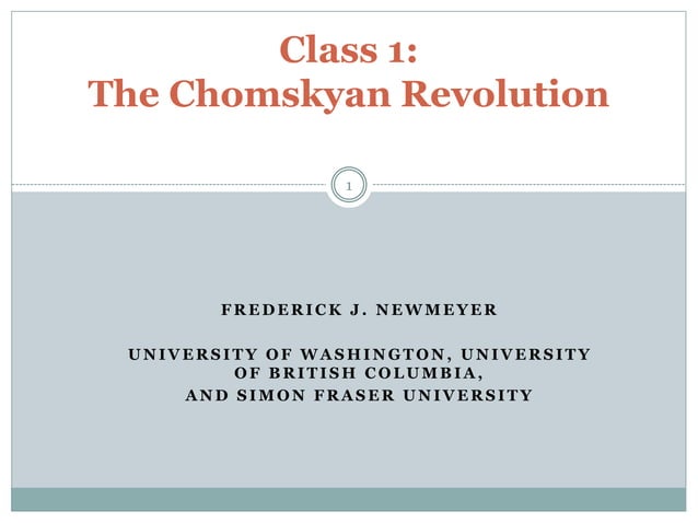 The Chomskyan Revolution - Prof. Fredreck J. Newmeyer | PPTX | Science
