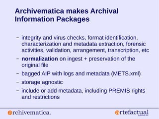 2014-11-19 Best Practices Exchange - Archivematica demonstration and ...