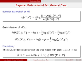 Bayes Independence Test | PPT