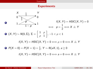 Bayes Independence Test | PPT