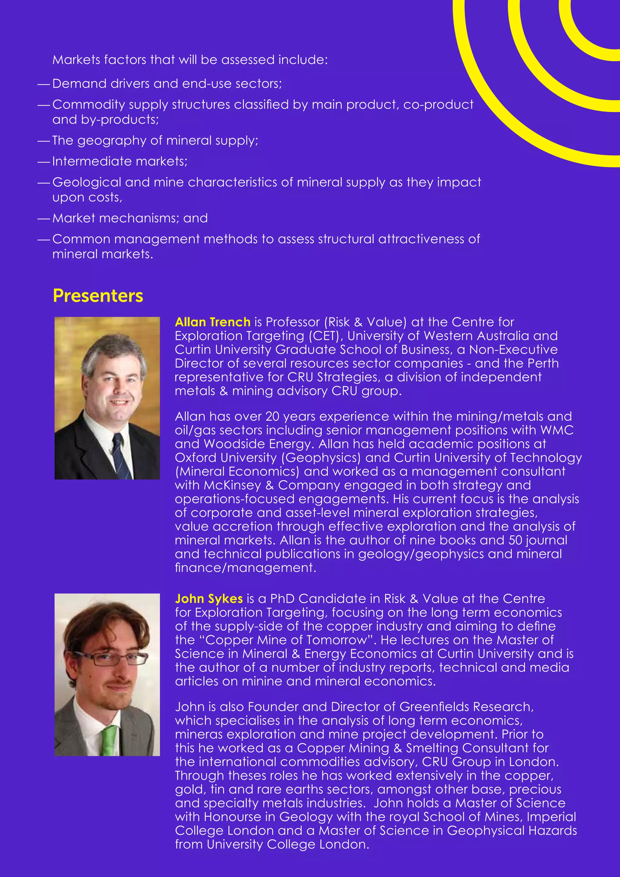 Mineral Economics for Geologists Short Course - Centre for Exploration ...