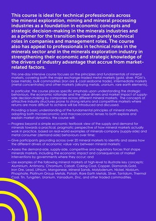 Mineral Economics for Geologists Short Course - Centre for Exploration ...