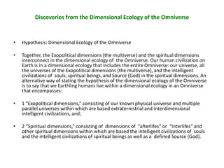 Discoveries from the Dimensional Ecology of the Omniverse | PPT