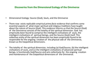 Discoveries from the Dimensional Ecology of the Omniverse | PPT