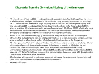 Discoveries from the Dimensional Ecology of the Omniverse | PPT