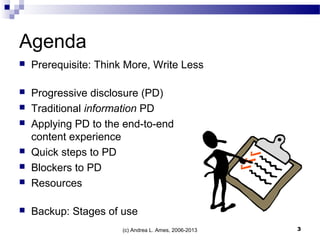 Applying Progressive Information Disclosure: User Interface Content ...