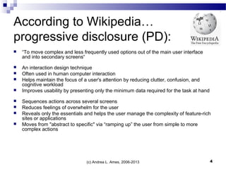 Applying Progressive Information Disclosure: User Interface Content ...