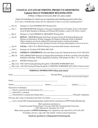 UPDATED 2014-15 Literacy Workshop REGISTRATION FORM | PDF