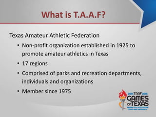 2014-15 TAAF Games of Texas | PPT