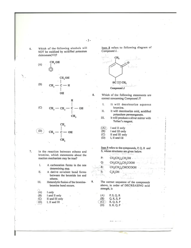 CAPE Chemistry Unit 2 Paper 1 2014 | PDF