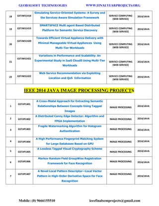 2014 2015 ieee java projects globalsoft technologies | PDF