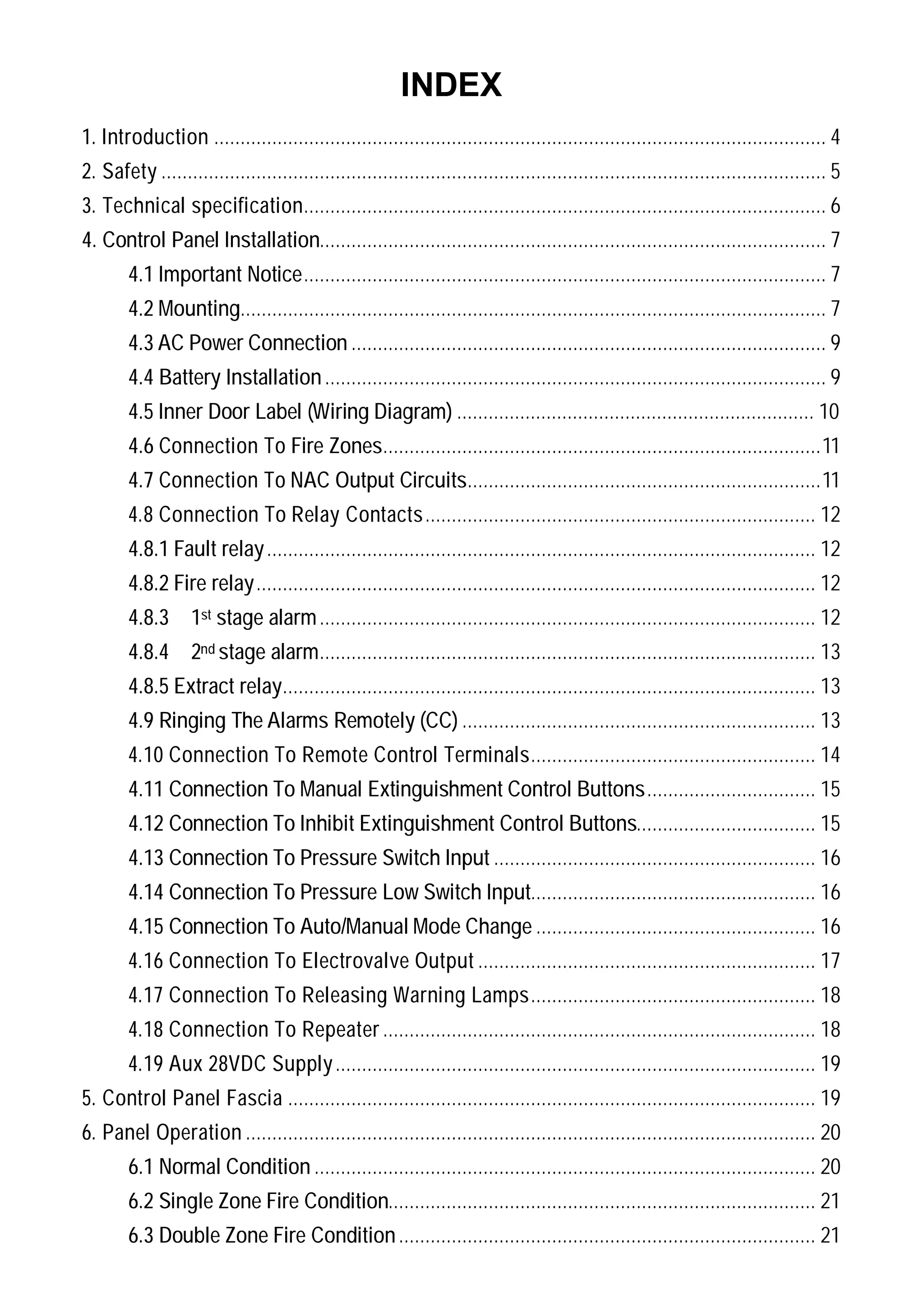 Fire Extinguisher 4 zone conventional fire control panel manual | PDF