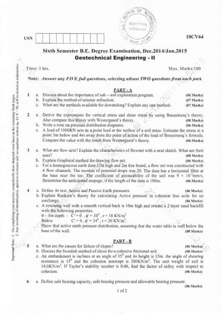 6th Semester (December; January-2014 and 2015) Civil Engineering ...