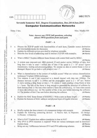 7th Semester (December; January-2014 and 2015) Electronics and ...