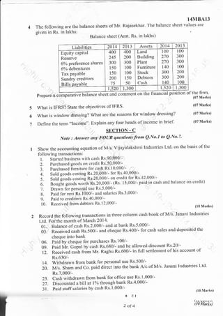 1st Semester MBA (December-2014) Question Papers | PDF