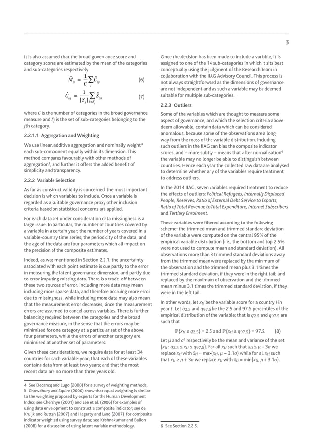 The Ibrahim Index of African Governance (IIAG) Methodology | PDF