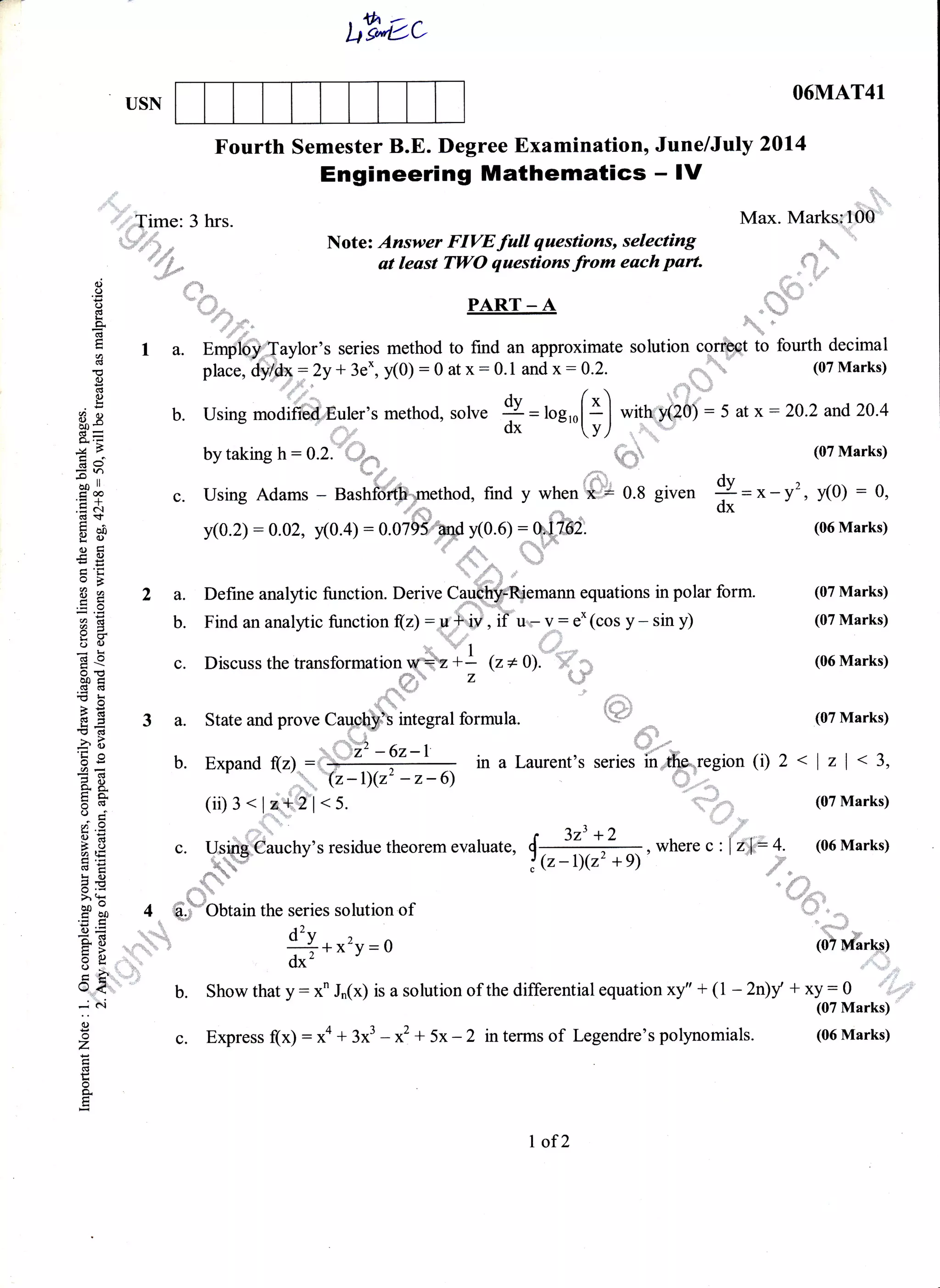 4th Semester (June; July-2014) Electronics and Communication ...