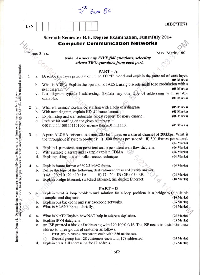 7th Semester (June; July-2014) Electronics and Communication ...