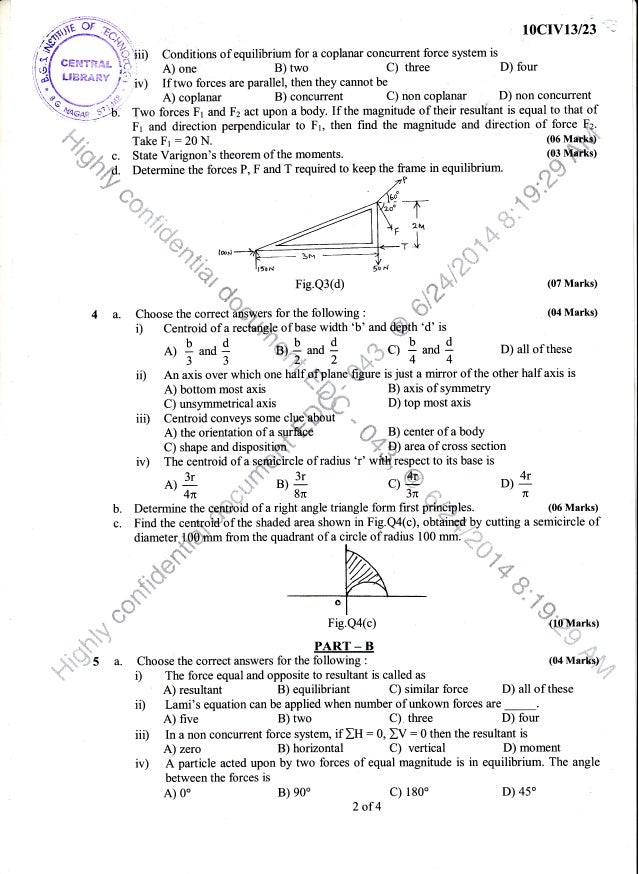 1st and 2and Semester Physics Straem (2014-June) Question Papers