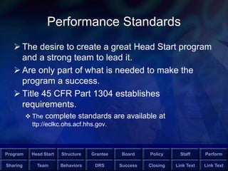 2014 Head Start Program Governance | PPT