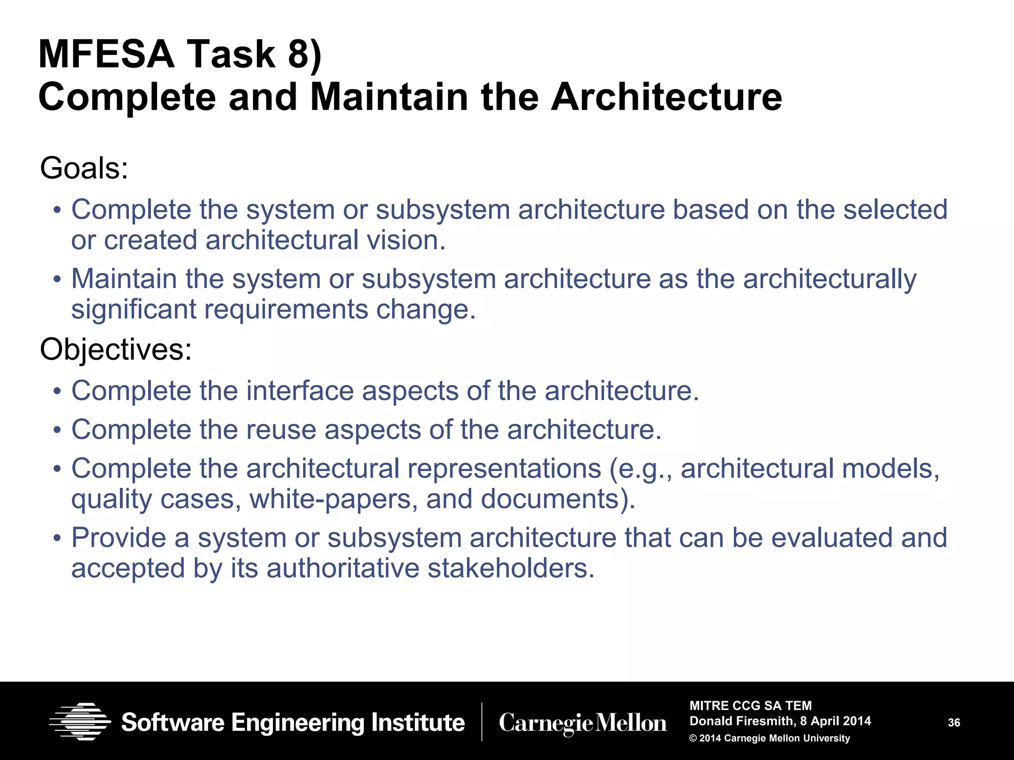 Method Framework for Engineering System Architectures - 2014 | PDF