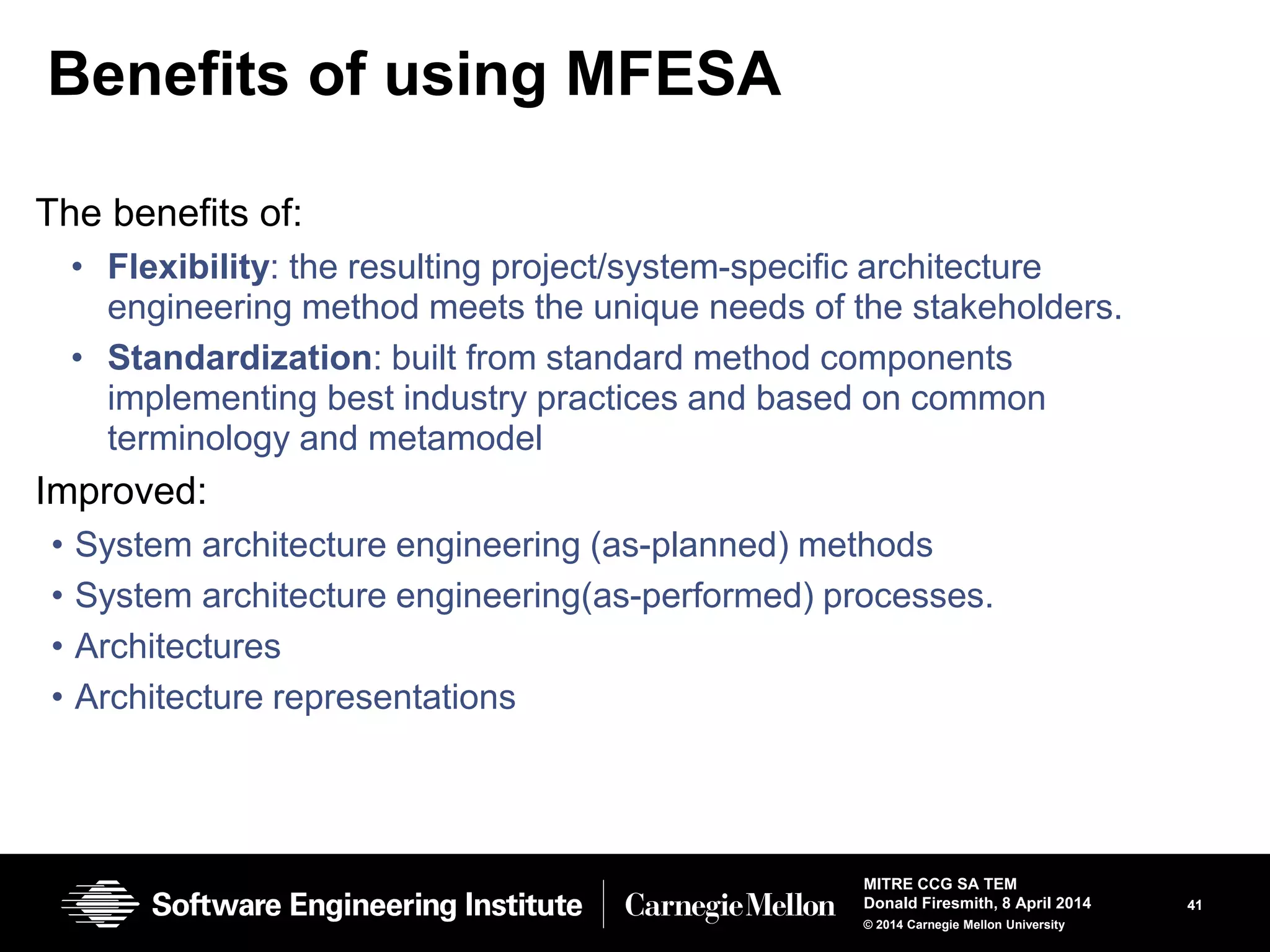Method Framework for Engineering System Architectures - 2014 | PDF