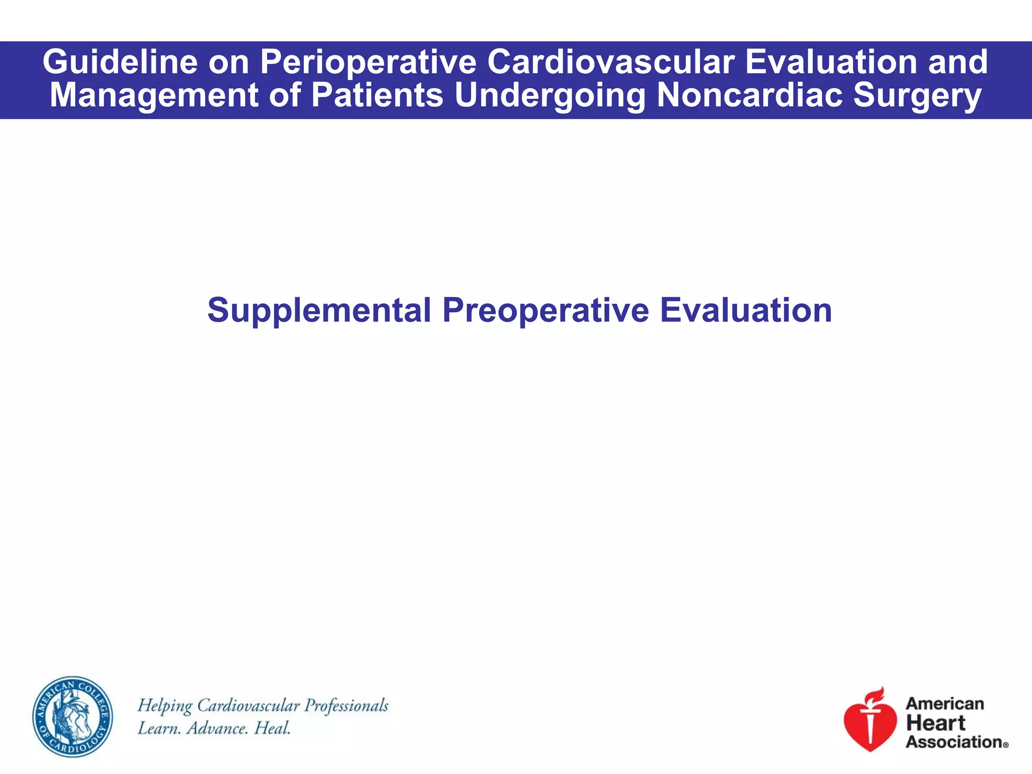 Perioperative Cardiovascular Risk assessment | PPT