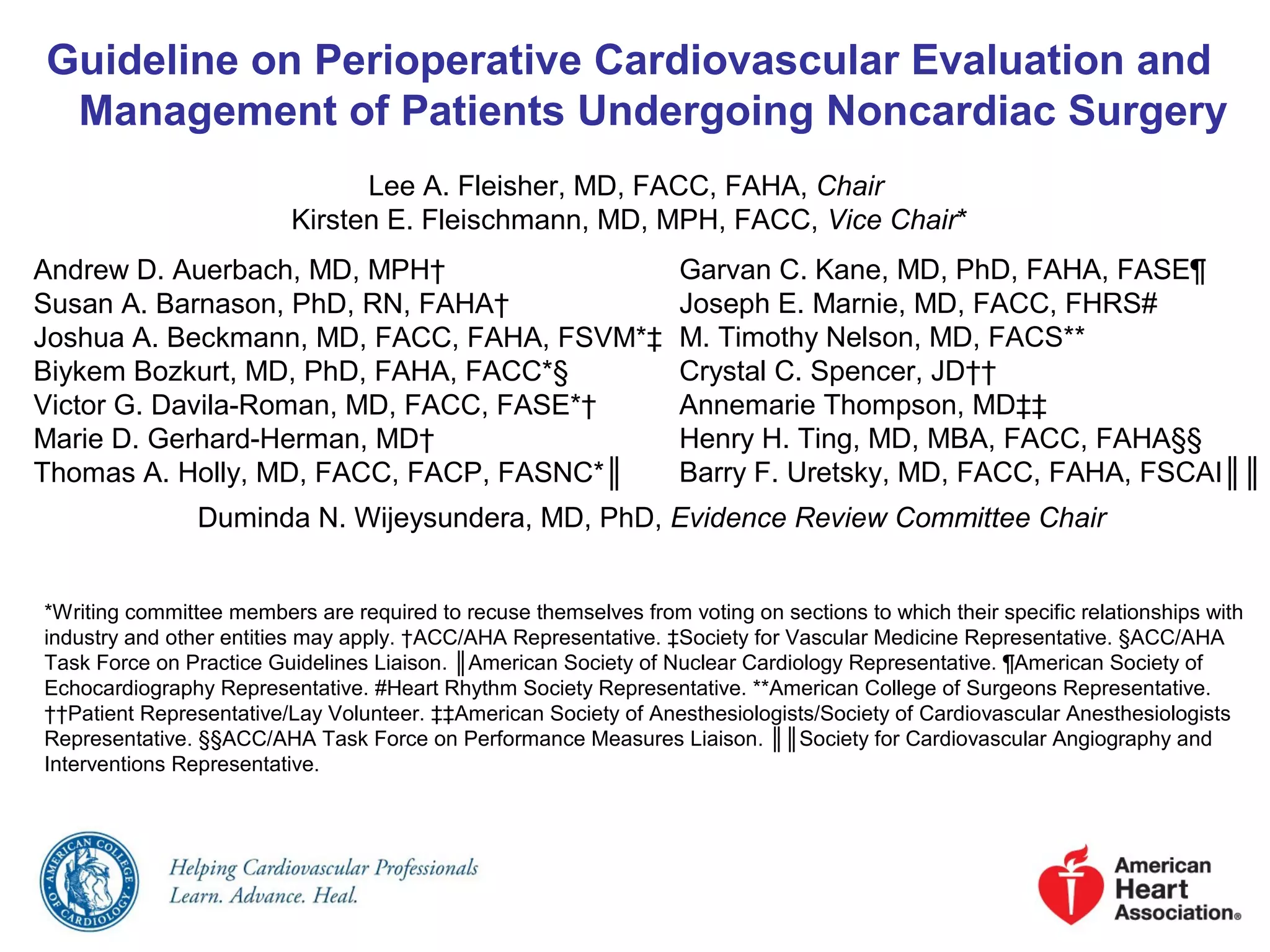 Perioperative Cardiovascular Risk assessment | PPT