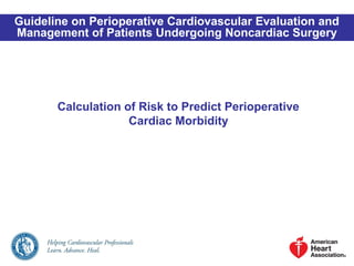 Perioperative Cardiovascular Risk assessment | PPT