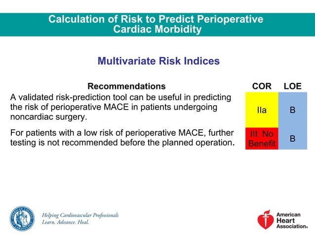 Perioperative Cardiovascular Risk assessment | PPT | Heart and ...