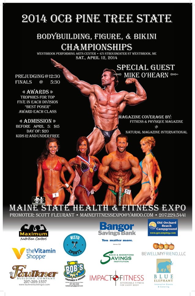 2014 OCB Pine Tree State ~ Bodybuilding, Figure & Bikini Championships Event Poster | PDF