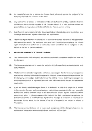 Template Appointment of Process Agent in Germany - Carsted Rosenberg | PDF