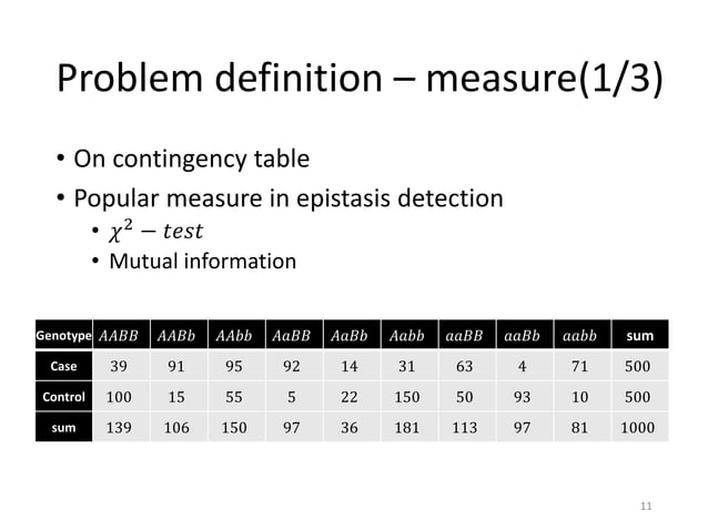 A Brief Introduction To Epistasis Detection Ppt
